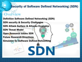 Security of software defined networking (sdn) and cognitive radio ...