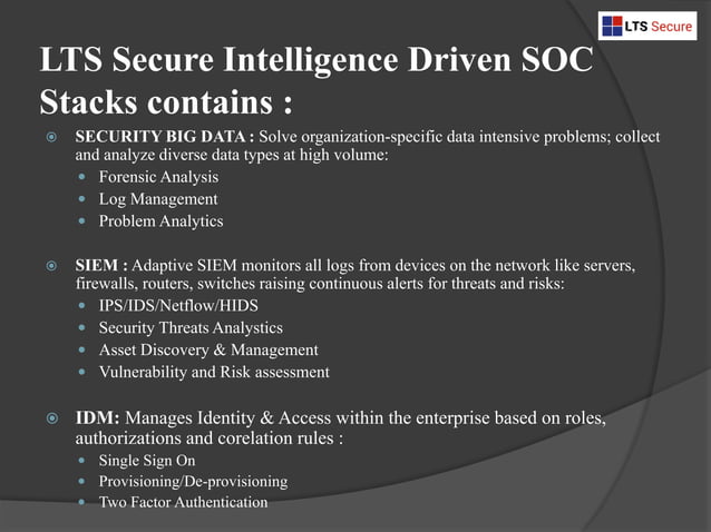 Lts Secure Intelligence Driven Security Operation Center Pdf