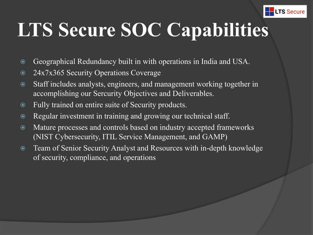 Lts Secure Intelligence Driven Security Operation Center Pdf