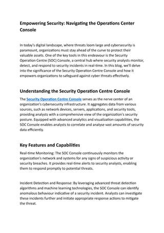 Security Operation Centre Console.docx