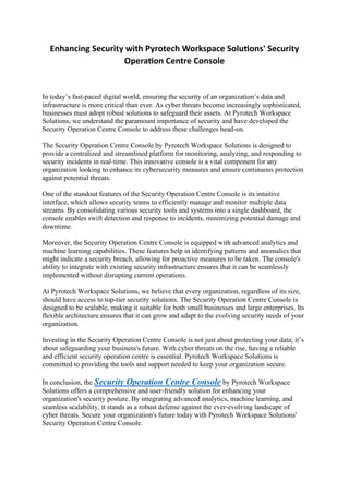 Enhancing Security with Pyrotech Workspace Solutions' Security ...