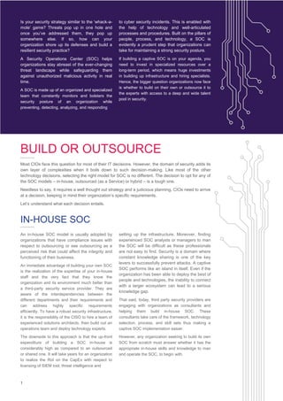 Security operations center inhouse vs outsource | PDF