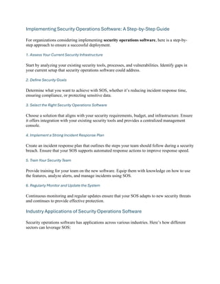 Revolutionizing Cybersecurity: How Security Operations Software ...