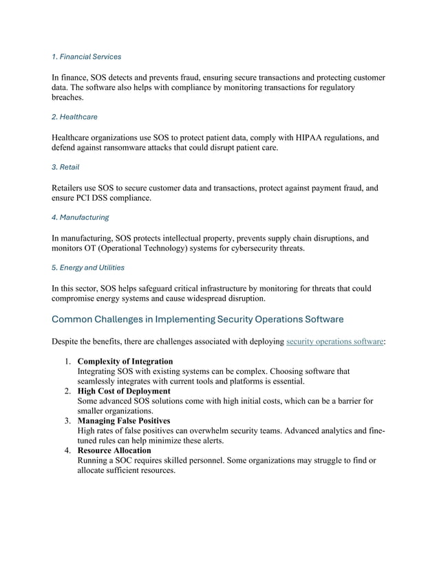 Revolutionizing Cybersecurity How Security Operations Software Transforms Threat Detection And