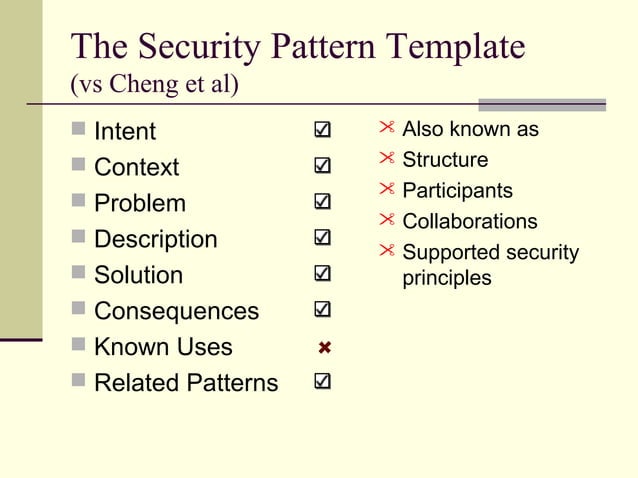Security patterns and model driven architecture | PPT