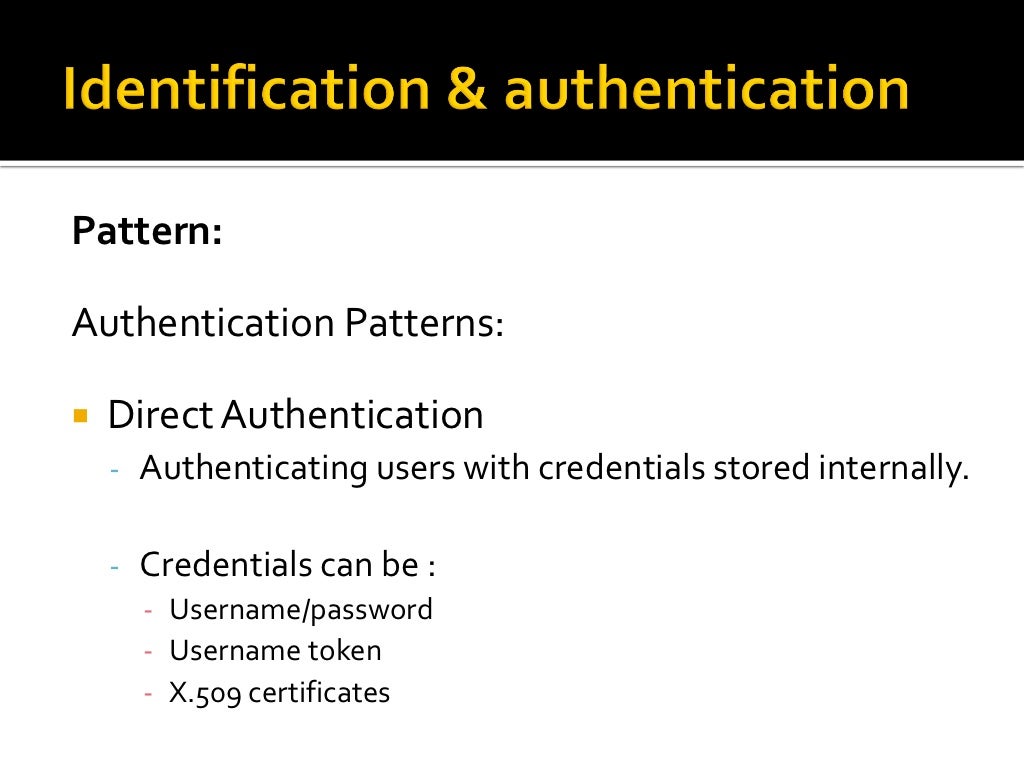 Pattern: Authentication Patterns: Direct
