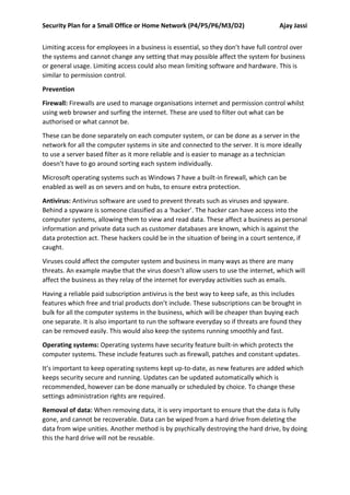 Security Plan for Small Networks/Offices | DOCX