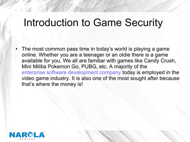 Security practices in game design and development | PPT