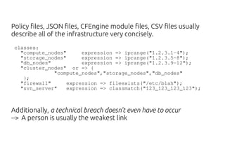 Security practices with CFEngine: Config Management Camp 2016 | PPT