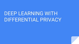 Security and Privacy Issues in Deep Learning | PPTX