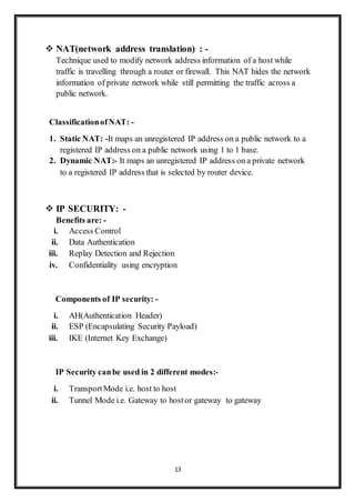 report on network security fundamentals | PDF