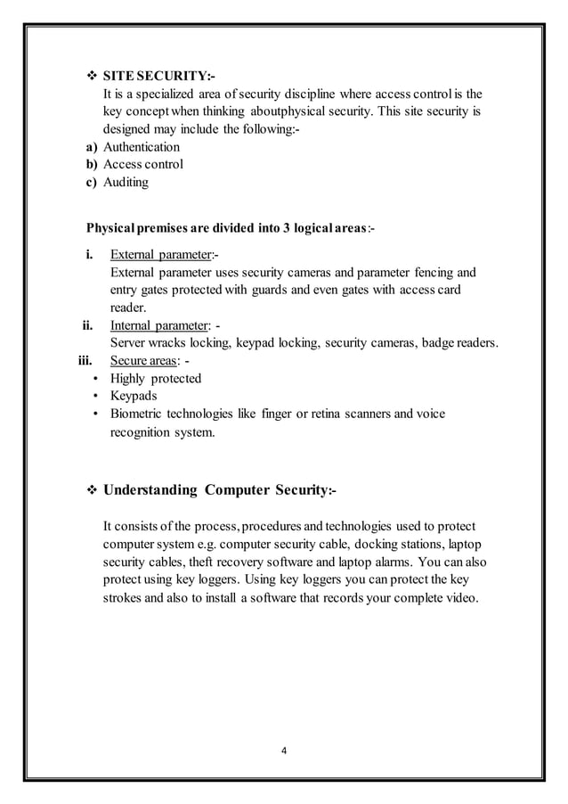 report on network security fundamentals | PDF