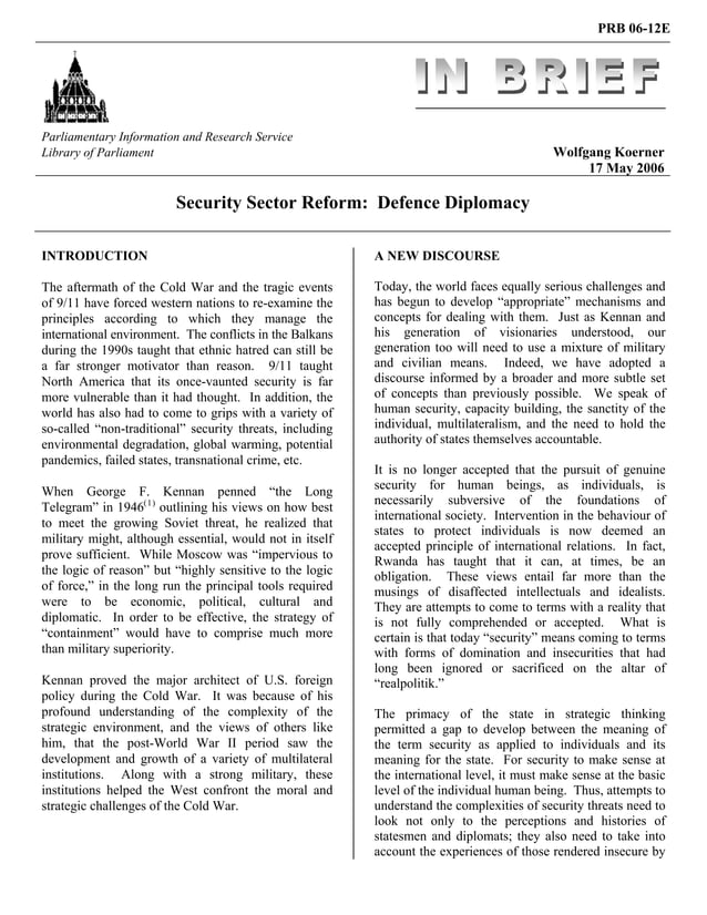 Security sector reform defence diplomacy | PDF