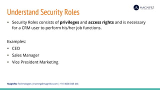 Security settings in dynamics 365 customer engagement (crm) | PPTX