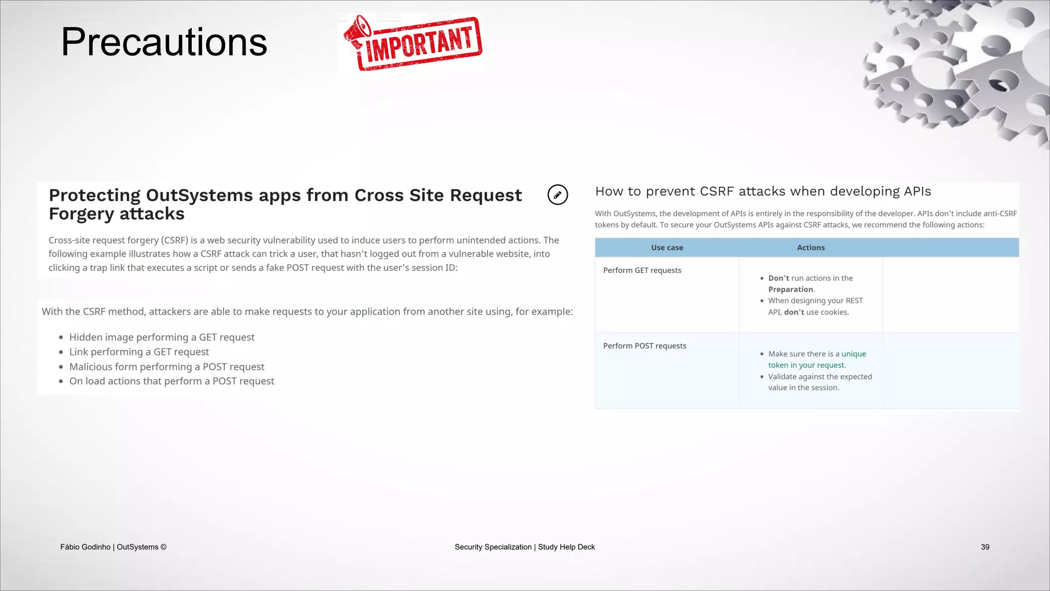 OutSystems Security Specialization - Study Help Deck | PDF | Computer Software and Applications ...