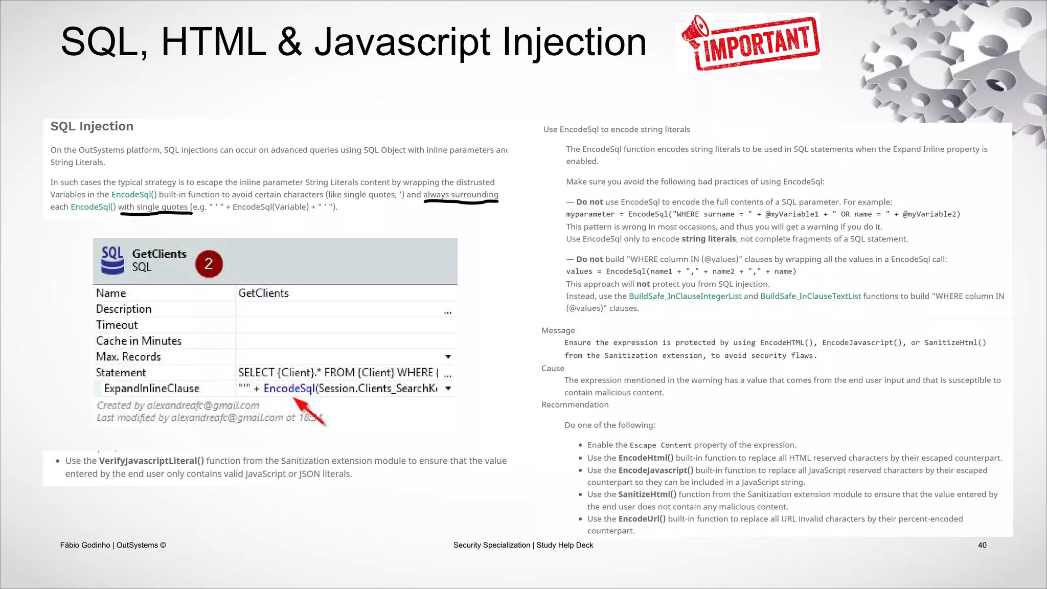 OutSystems Security Specialization - Study Help Deck | PDF