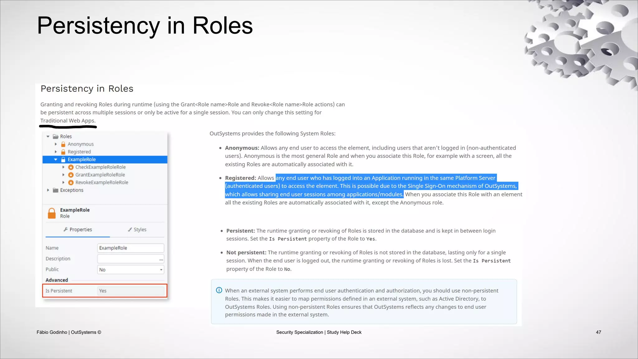 OutSystems Security Specialization - Study Help Deck | PDF