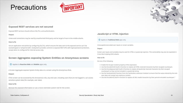 OutSystems Security Specialization - Study Help Deck | PDF | Computer ...