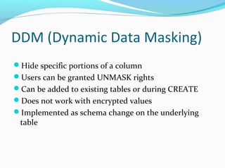 SQL Server 2016 Security Features | PPT