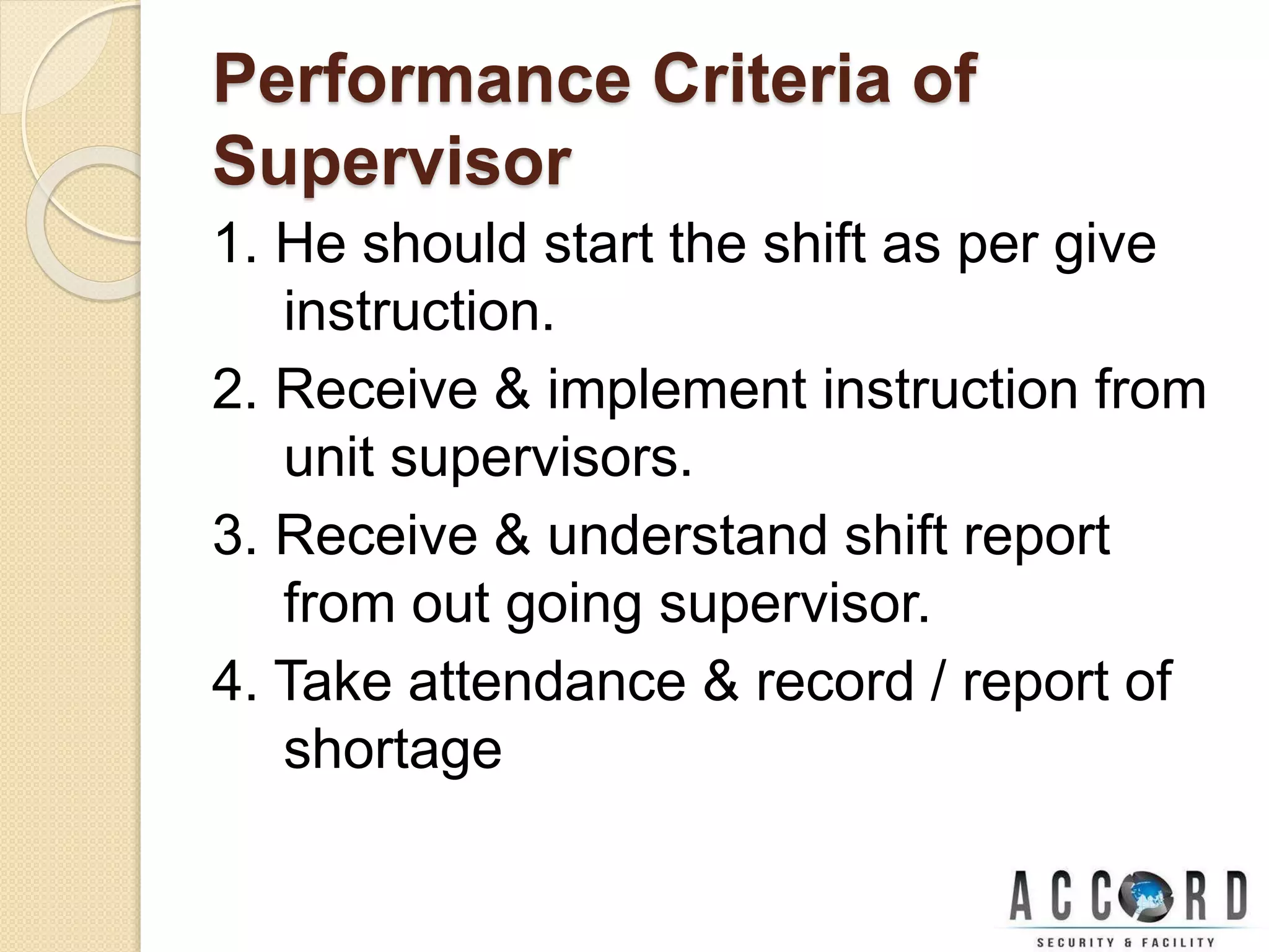 Security supervisor ppt | PPTX