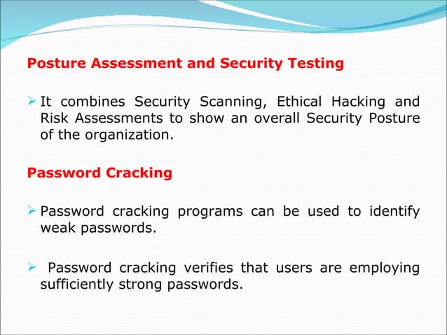 Security testing | PPT | Information and Network Security | Computing