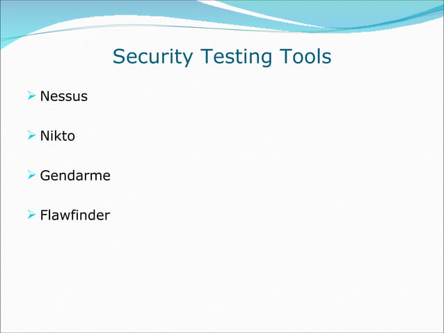 Security testing | PPT | Information and Network Security | Computing