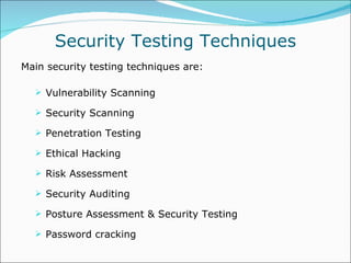 Security testing | PPT