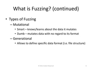 Security Testing: Fuzzing | PPTX