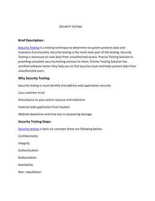 Security testing | PDF