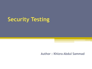 Security testing | PPTX