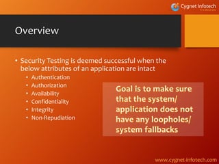 Security testing fundamentals | PPTX