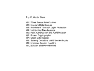 Security testing of mobile applications | PPTX