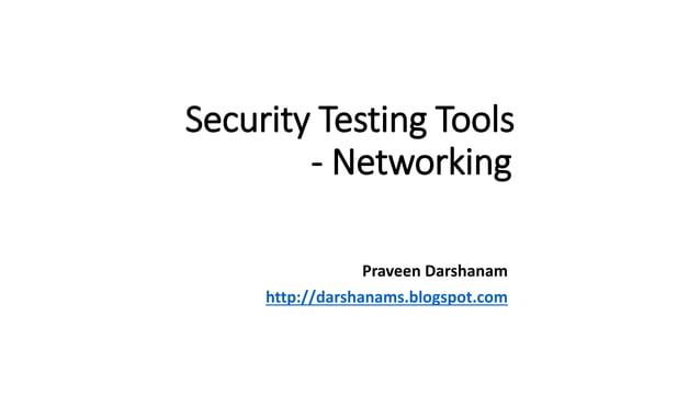 Network Security Testing Tools | PDF