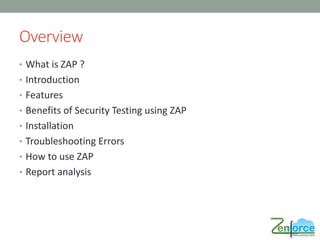Security Testing using ZAP in SFDC | PDF
