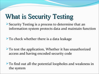 Security testing vikesh kumar | PPT
