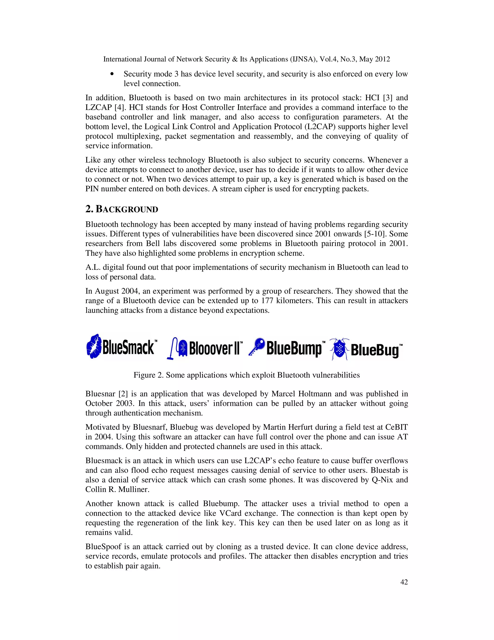 Security Threats Analysis In Bluetooth Enabled Mobile Devices Pdf