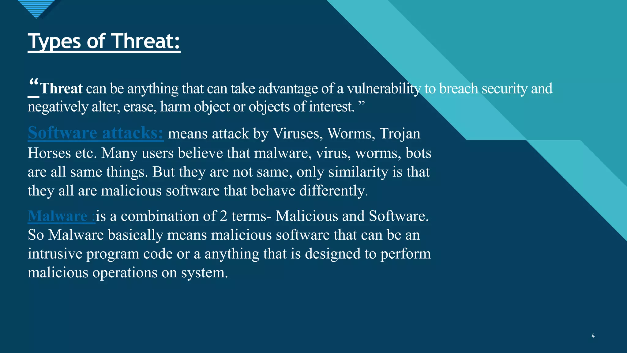 Security threats and attacks in cyber security | PPTX
