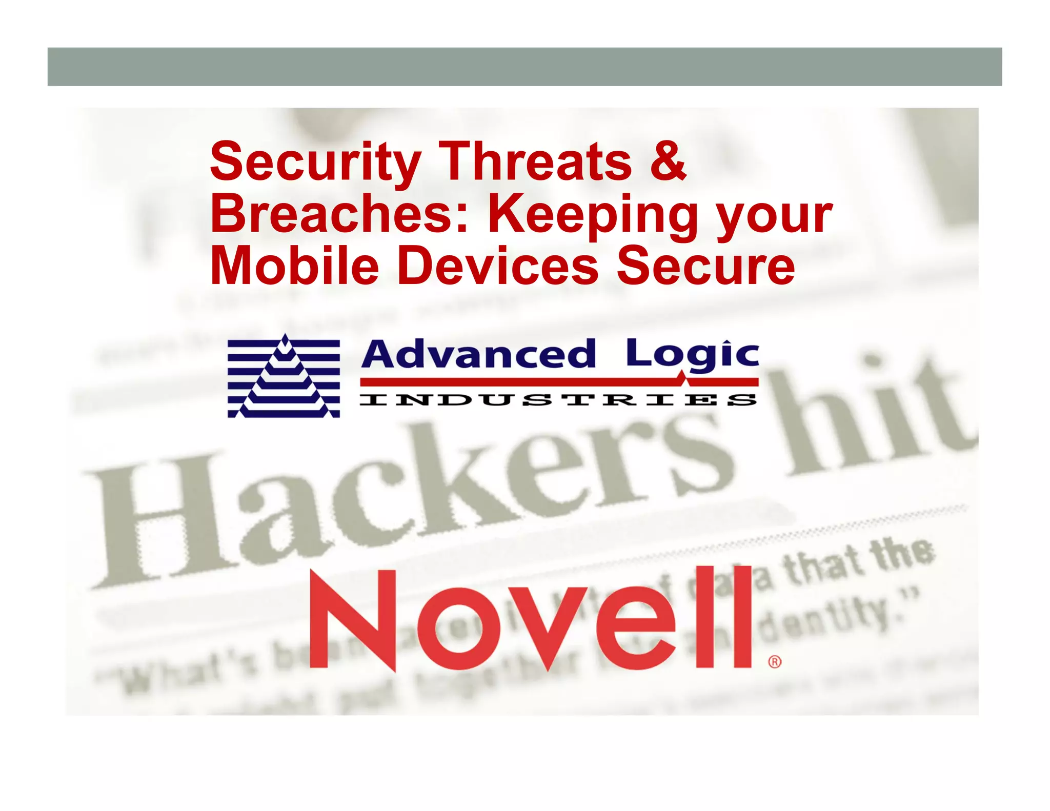Security Threats And Breaches With Mobile Devices Ppt