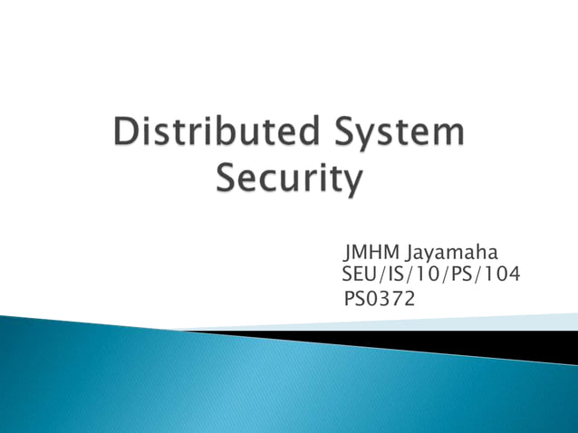 Distributed System - Security | PPTX | Databases | Computer Software ...