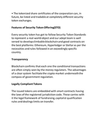 Security Token Offering(STO) Services | STO Developement | PDF