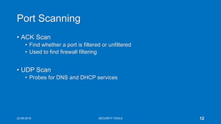 Security tools | PPTX | Computer Networking | Computing