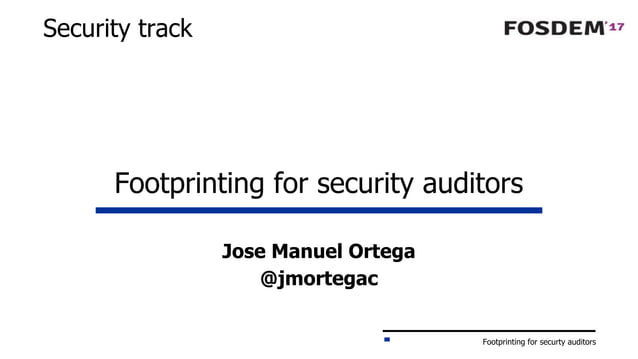 Footprinting tools for security auditors | PPT