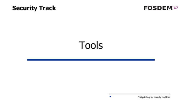 Footprinting tools for security auditors | PPT