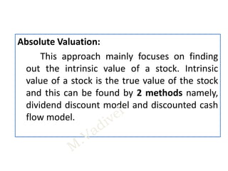 Security Valuation in Investment Management | PPT