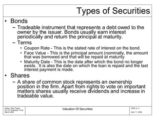Security Valuation 02 | PPT