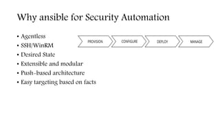 Security workflow with ansible | PPT
