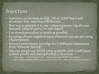 Security with ColdFusion | PPTX