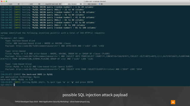 Web Application Security Workshop (T3DD19) | PPT