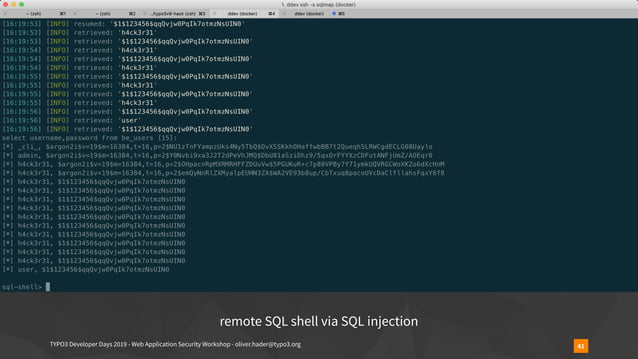 Web Application Security Workshop (T3DD19) | PPT