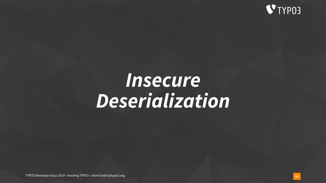 Web Application Security Workshop (T3DD19) | PPT